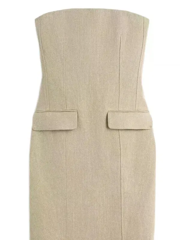 TOTEME Strapless Linen Midi Dress