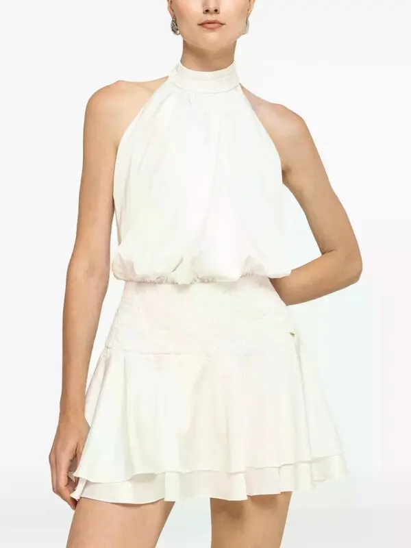 NISSA Backless Satin Mini Dress