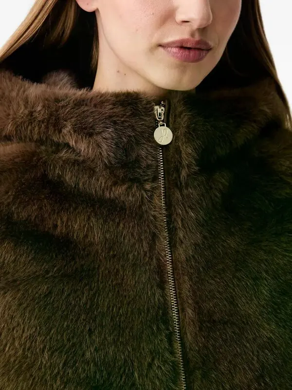 Joseph Ribkoff Hooded Faux Fur Jacket