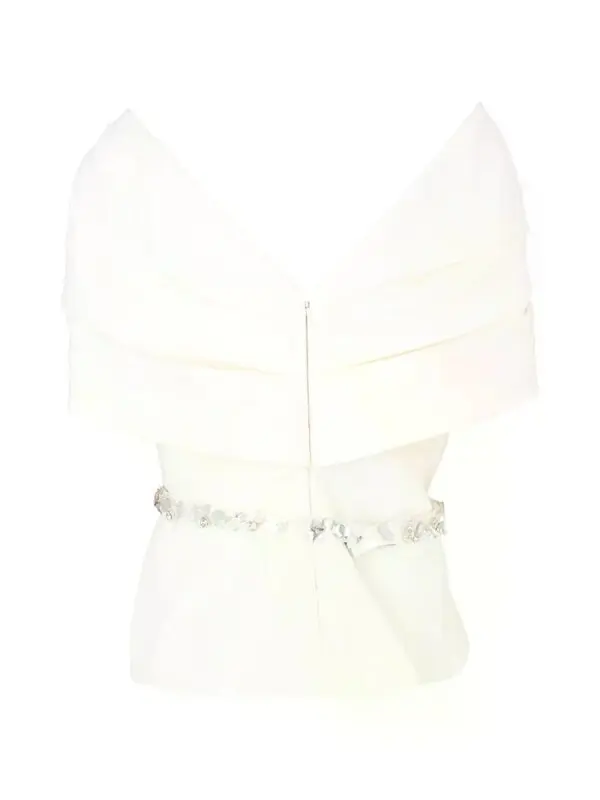 Safiyaa Loura Crystal-embellished Off-shoulder Blouse