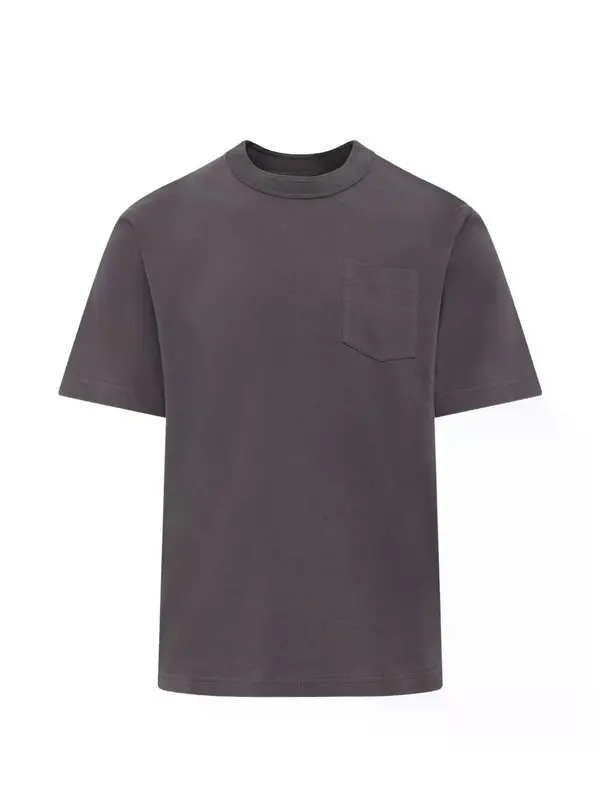 Sacai Side-zip Cotton T-shirt - Grey