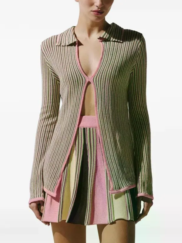 BAOBAB Federica Ribbed-knit V-neck Sweater - Green