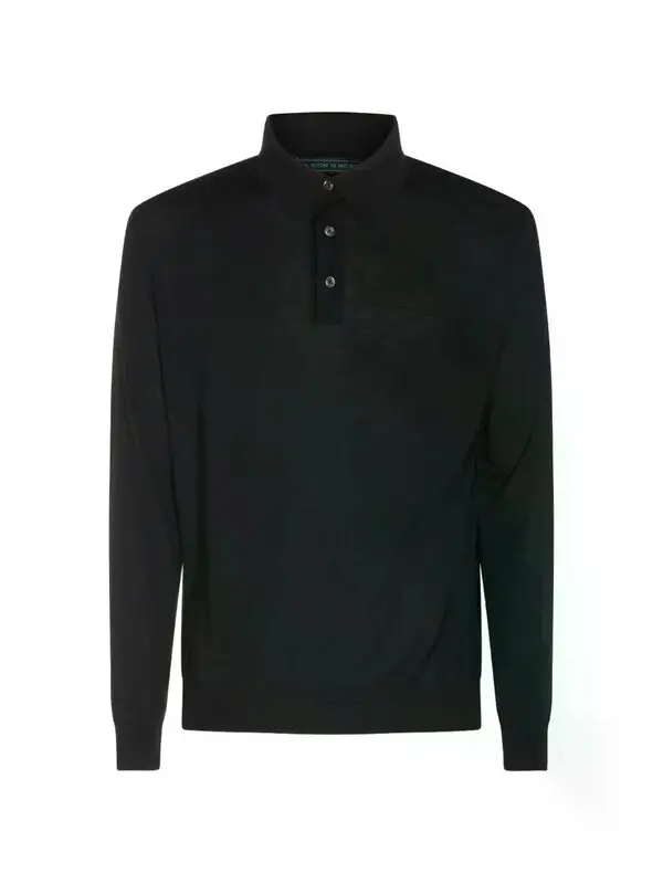 Kiton Long-sleeve Button-down Sweater - Black