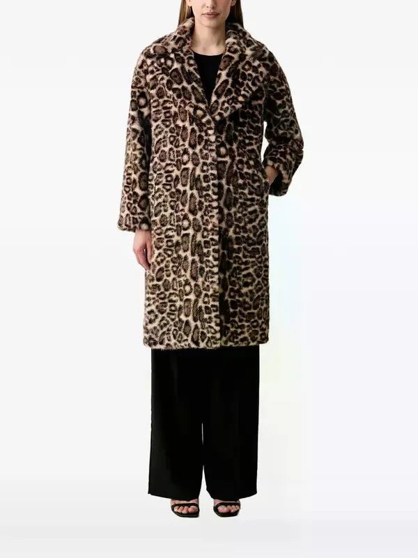 Joseph Ribkoff Leopard-print Faux-fur Coat - Brown