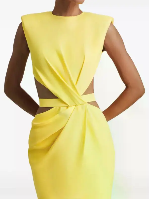 GEMY MAALOUF Cut-out Twisted-detail Maxi Dress - Yellow