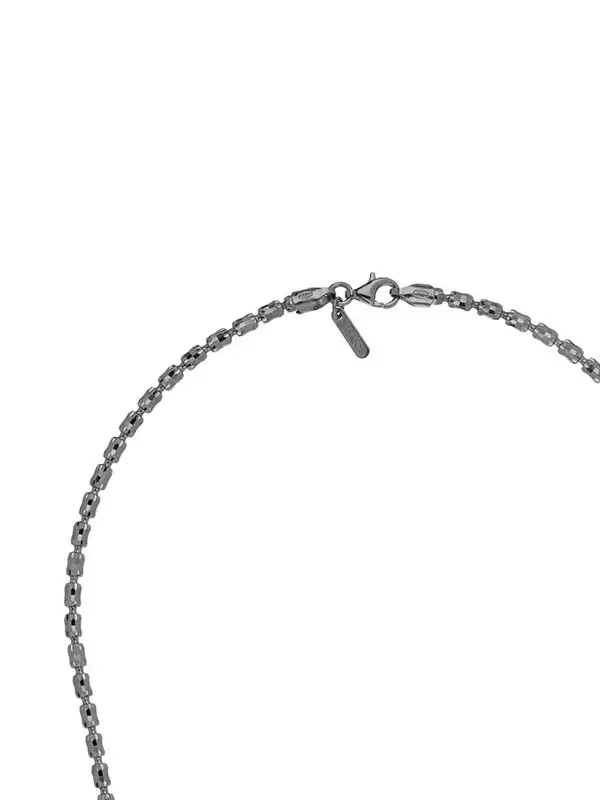 DESMOS Silver-tone Barrel-shaped Bead Necklace