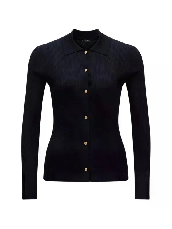 Max Mara Ribbed Knit Button-down Cardigan - Blue
