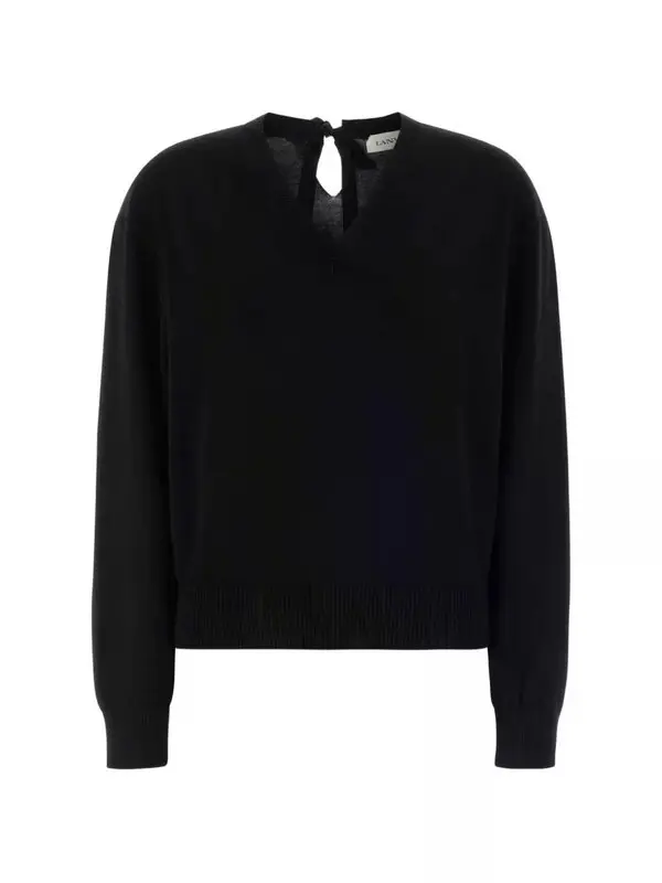 LANVIN Bow-detail V-neck Sweater