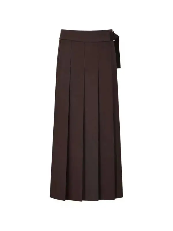 P.a.r.o.s.h Belted Pleated Midi Skirt - Brown