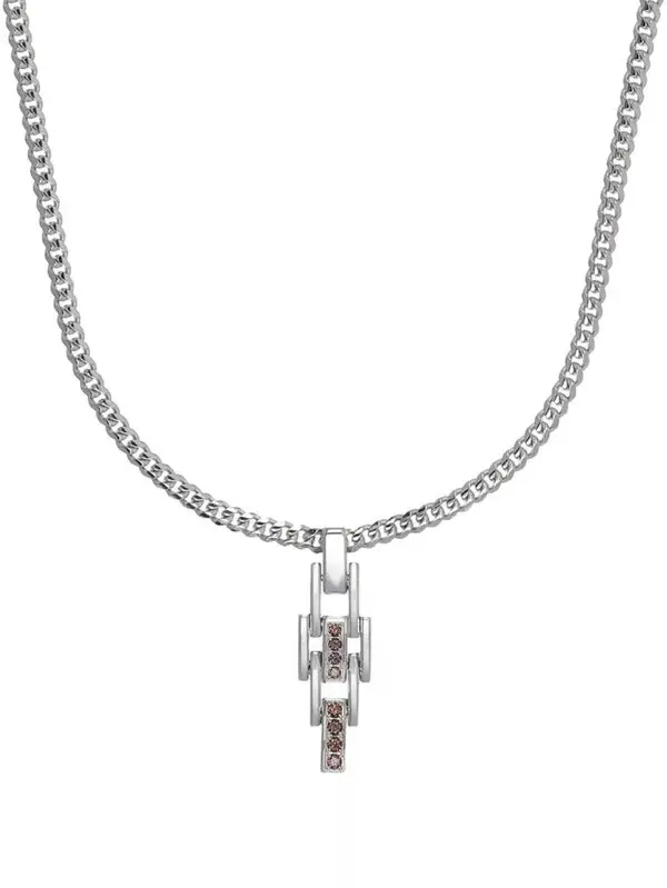 DESMOS Miami Sun Cubic Zirconia Pendant Necklace - Silver