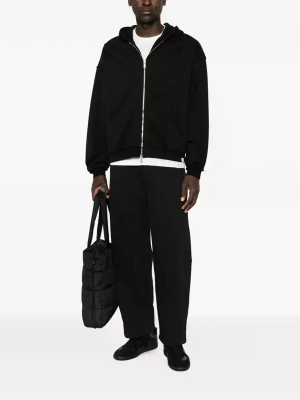 WOC Zip-up Hoodie With Textured Jersey