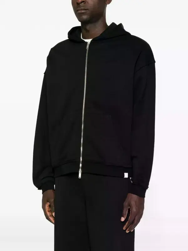 WOC Zip-up Hoodie With Textured Jersey