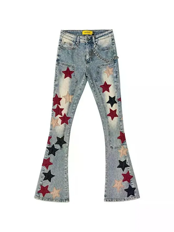GUAPI Star-appliqué Chain-detail Jeans