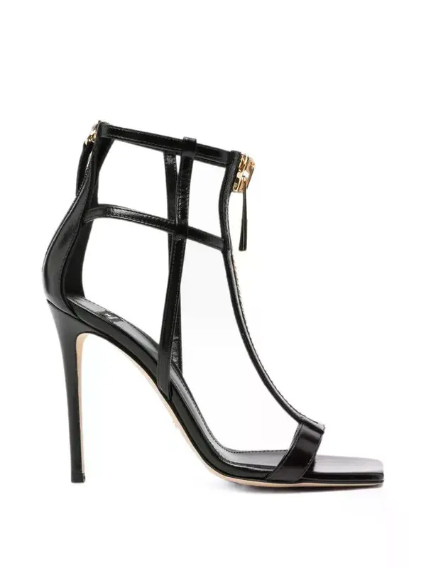 Elisabetta Franchi Zip-detail Cage Sandals - Black