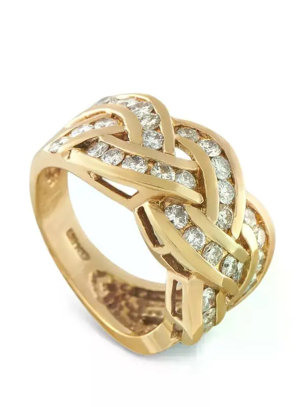 LB EXCLUSIVE Diamond Braided Ring In 14k Yellow