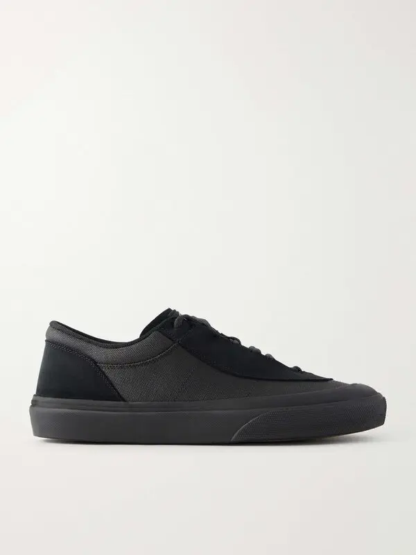 Stone Island Suede-trimmed Canvas Sneakers
