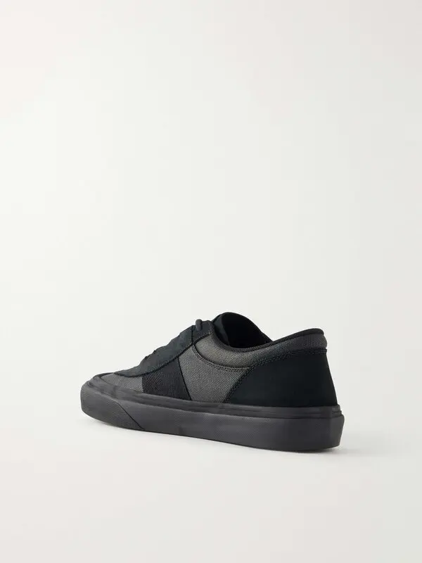 Stone Island Suede-trimmed Canvas Sneakers