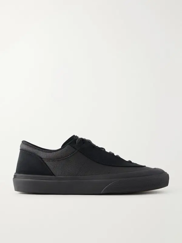 Stone Island Suede-trimmed Canvas Sneakers