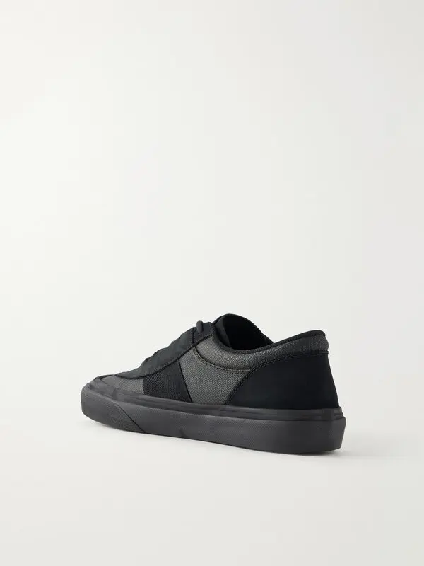 Stone Island Suede-trimmed Canvas Sneakers