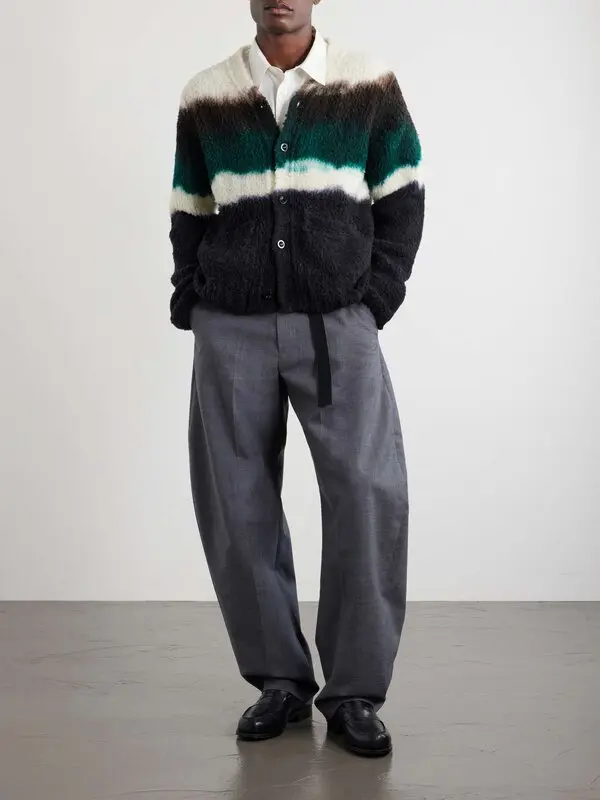 Sacai Chusen-dyed Wool-blend Cardigan