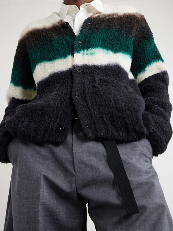 Sacai Chusen-dyed Wool-blend Cardigan