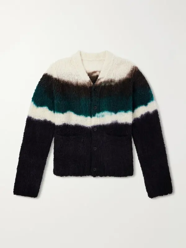 Sacai Chusen-dyed Wool-blend Cardigan