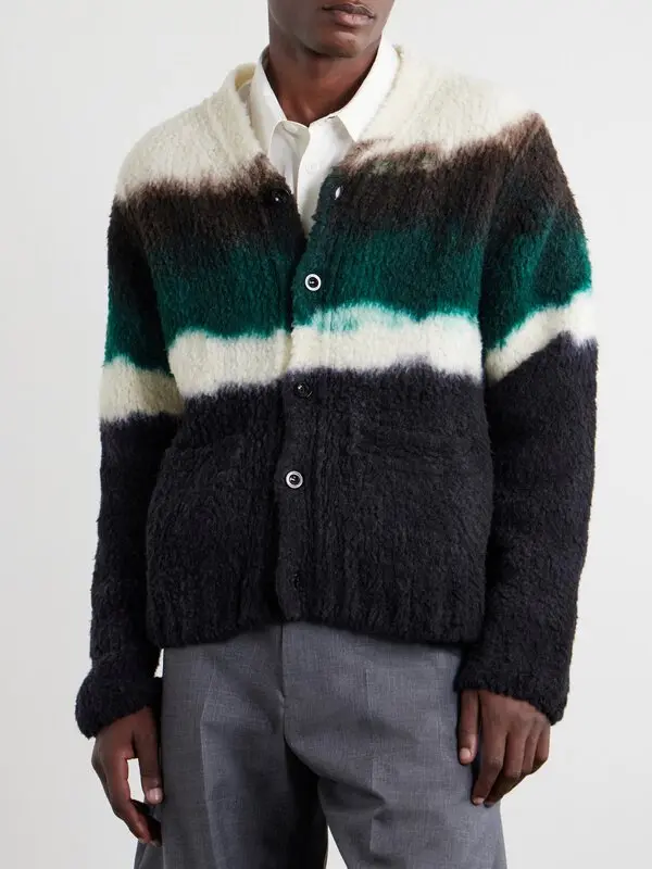 Sacai Chusen-dyed Wool-blend Cardigan