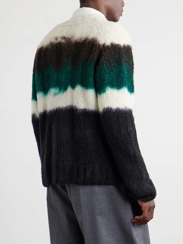 Sacai Chusen-dyed Wool-blend Cardigan