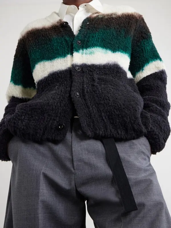 Sacai Chusen-dyed Wool-blend Cardigan