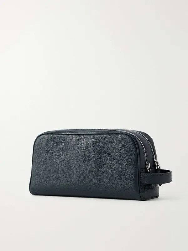 SERAPIAN Full-grain Leather Wash Bag