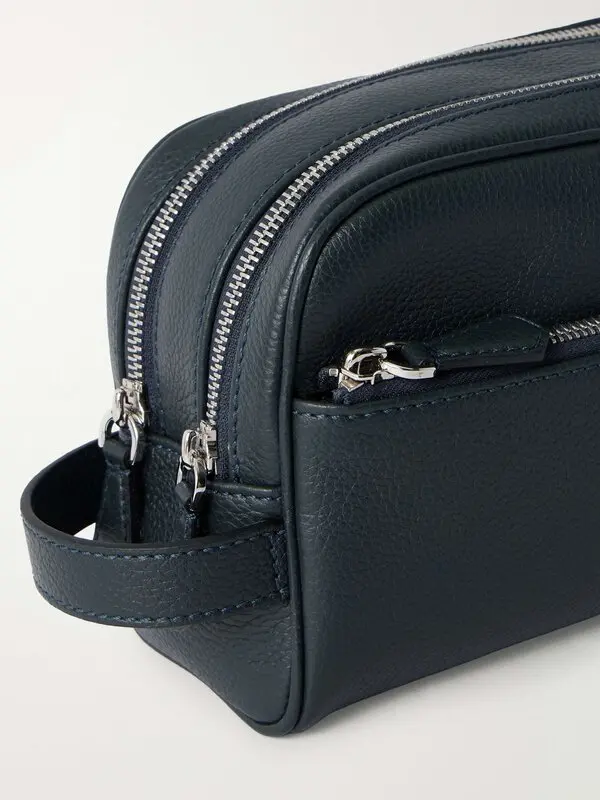 SERAPIAN Full-grain Leather Wash Bag
