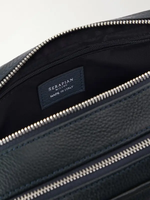 SERAPIAN Full-grain Leather Wash Bag