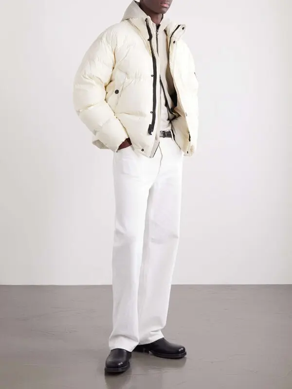 Stone Island Garment-dyed Crinkled-shell Down Jacket