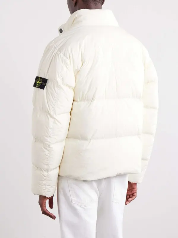 Stone Island Garment-dyed Crinkled-shell Down Jacket