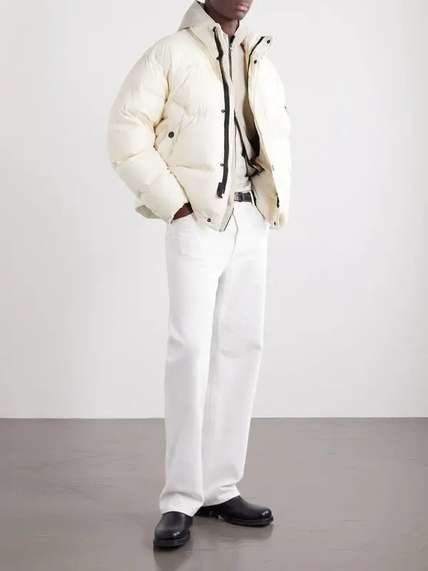 Stone Island Garment-dyed Crinkled-shell Down Jacket