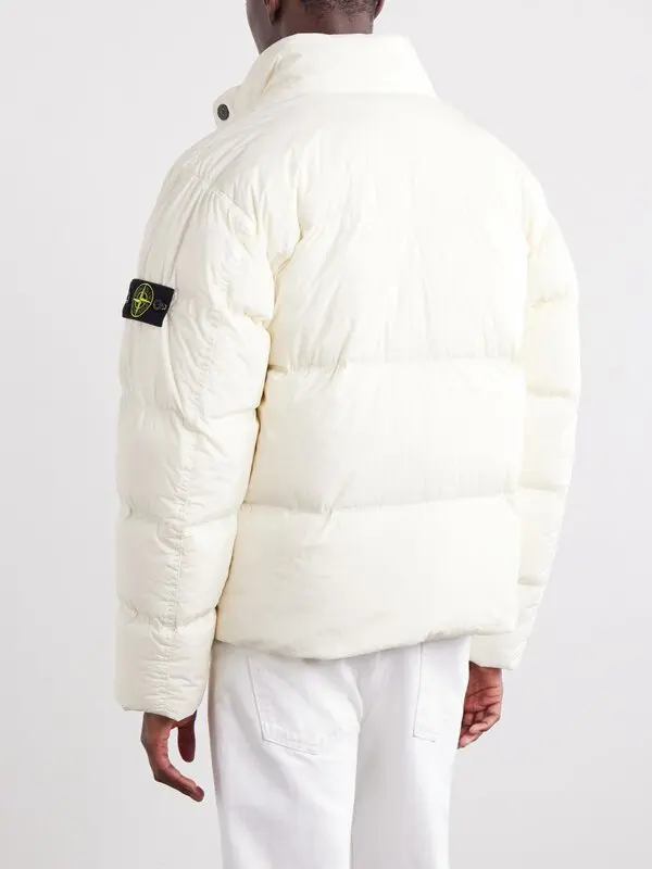 Stone Island Garment-dyed Crinkled-shell Down Jacket