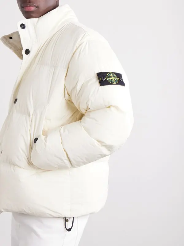 Stone Island Garment-dyed Crinkled-shell Down Jacket