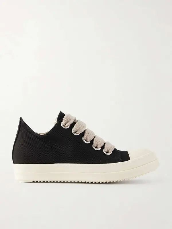 Rick Owens Jumbolace Denim Sneakers - Black