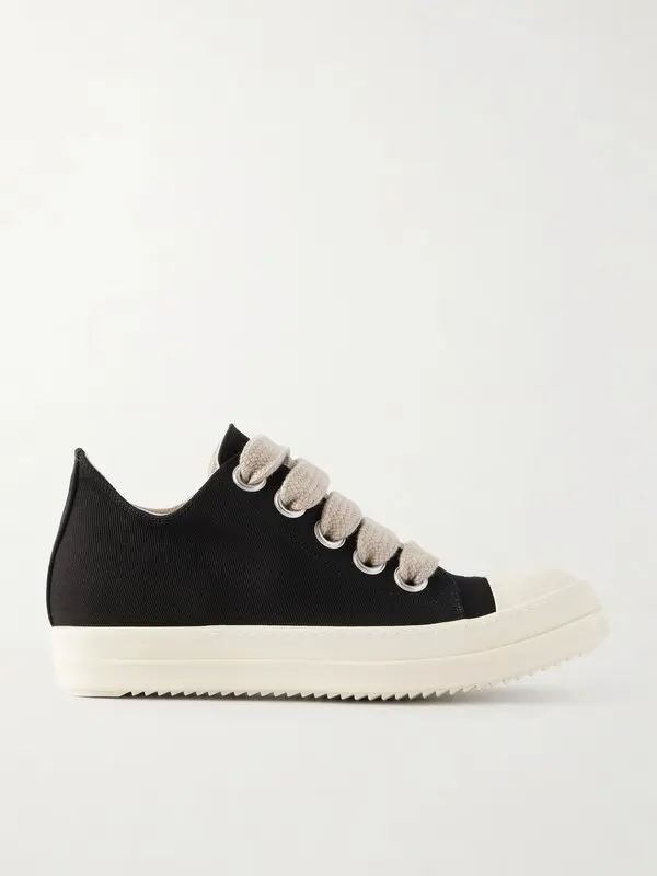 Rick Owens Jumbolace Denim Low Top Sneakers - Black