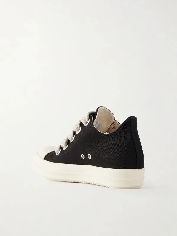 Rick Owens Jumbolace Denim Low Top Sneakers - Black