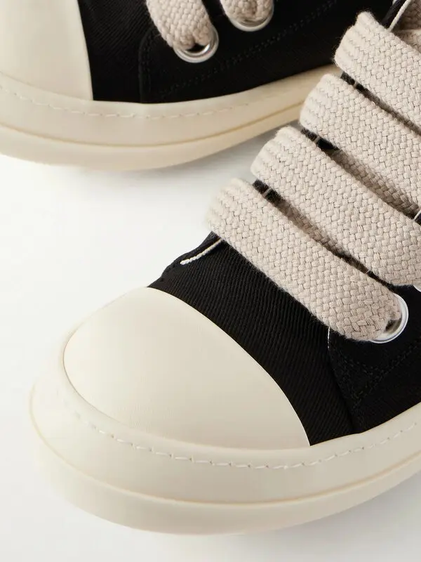 Rick Owens Jumbolace Denim Low Top Sneakers - Black