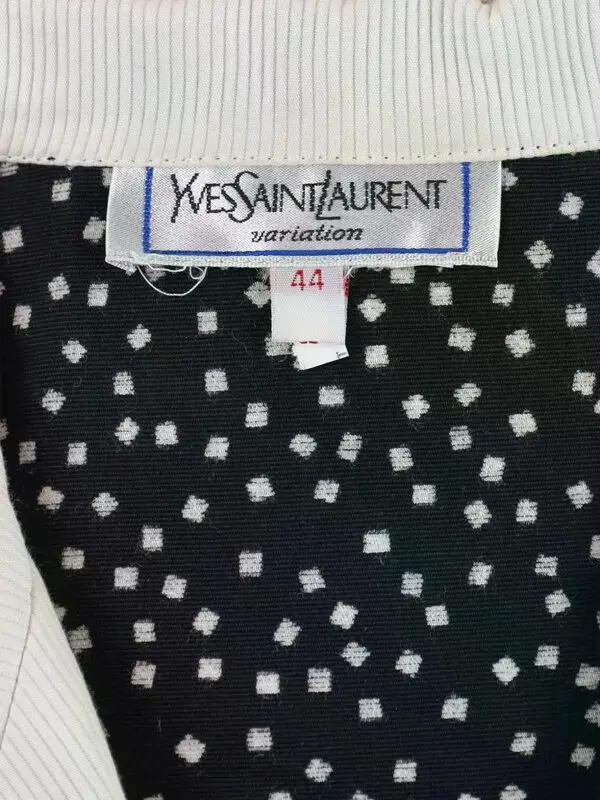 Saint Laurent Polka Dot Print Notched Lapel Mini Dress