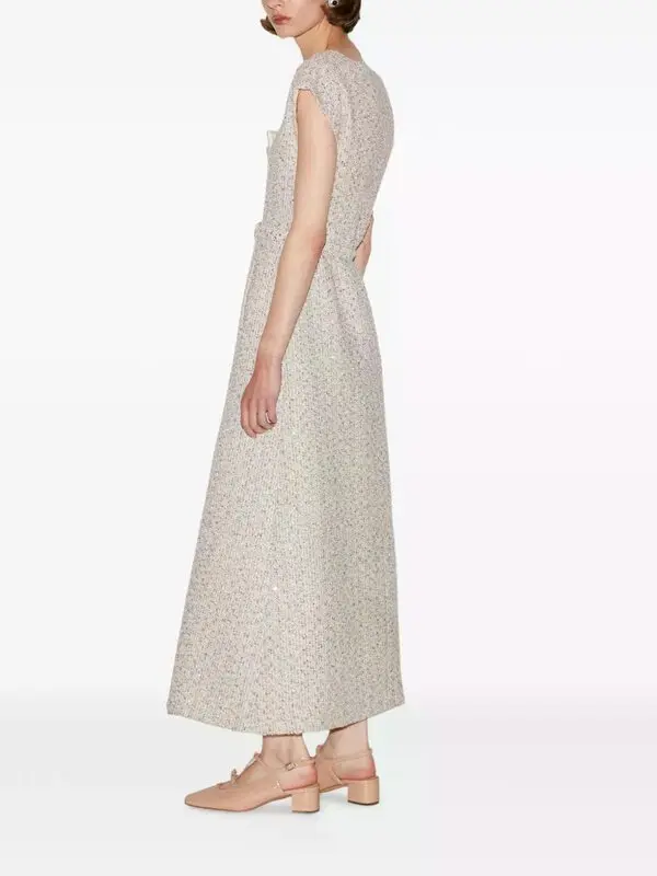 Huishan Zhang Suki Tweed Square Neck Dress