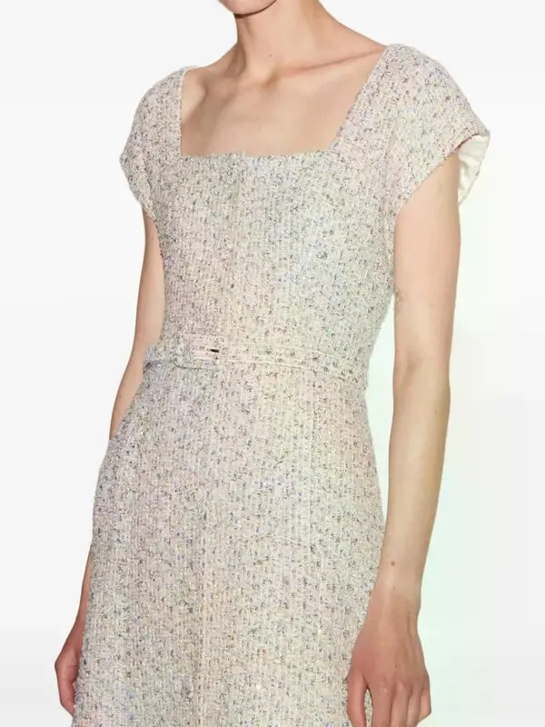 Huishan Zhang Suki Tweed Square Neck Dress