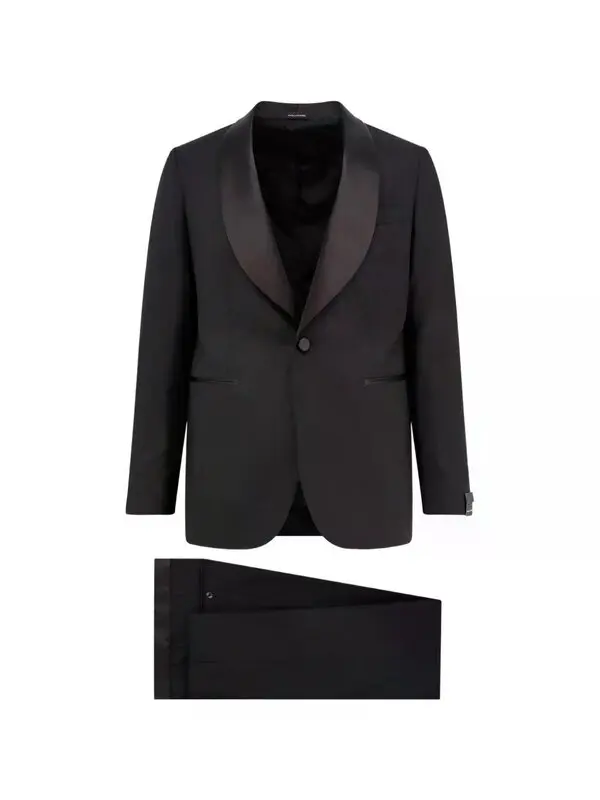 Tagliatore Satin-trim Wool Suit