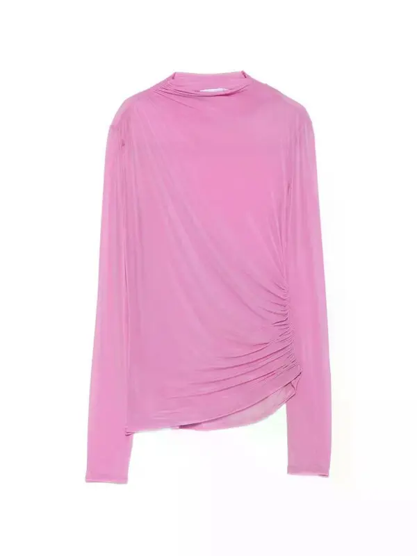 Patrizia Pepe Sheer Draped Top - Pink