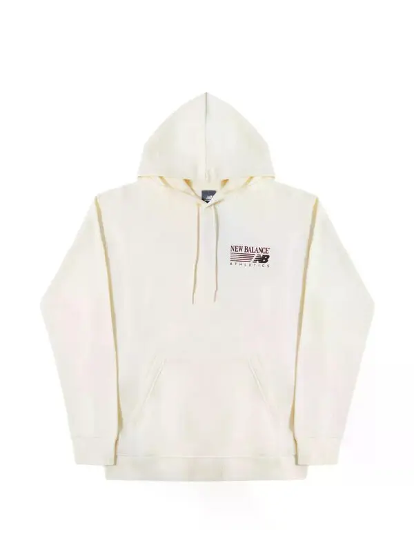 NEW BALANCE Logo-print Fleece Hoodie - Neutrals