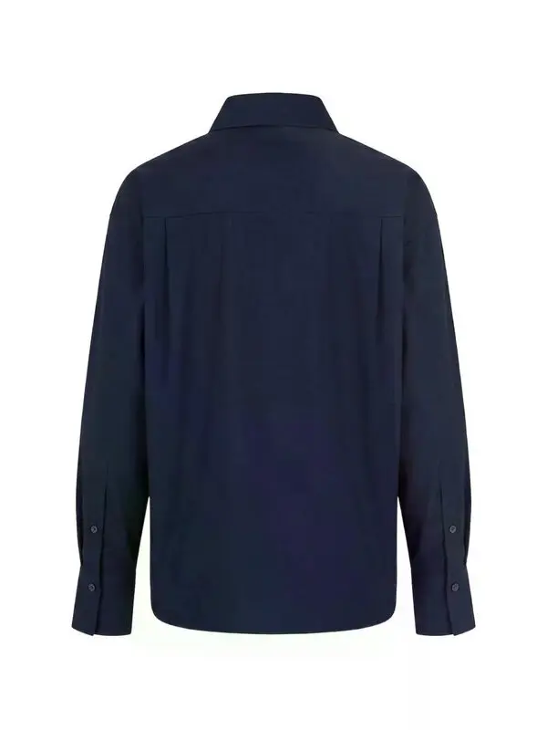 Closed Chest-pocket Button-up Shirt - Blue