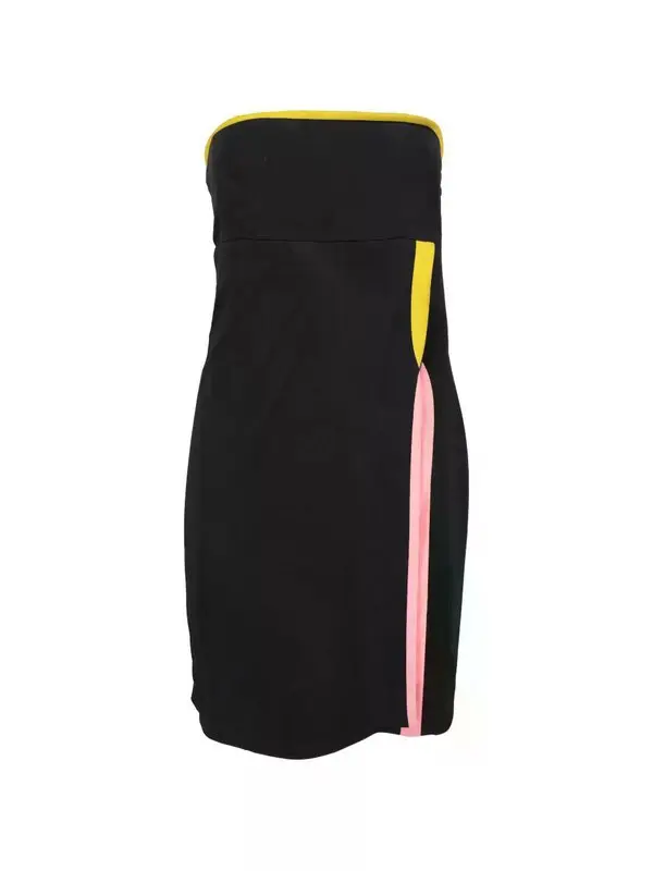 Versace 1997 Mini Strapless Colour-block Dress