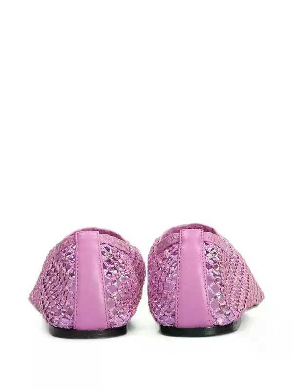 STRATEGIA SHOES Crystal-embellished Mesh Ballet Flats - Pink